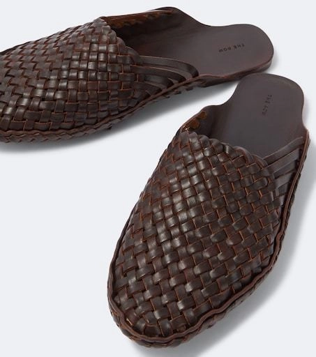 THE ROW Woven Leather Slip-on Mules