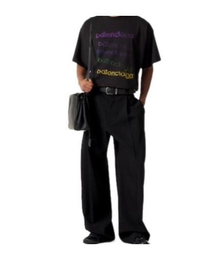 Balenciaga High-waisted Loose Wool Trousers With Pleats