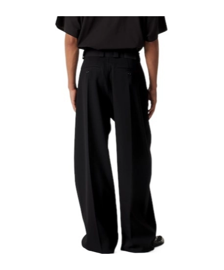 Balenciaga High-waisted Loose Wool Trousers With Pleats