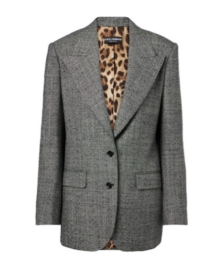Dolce & Gabbana Virgin Wool Tweed Blazer - Gray