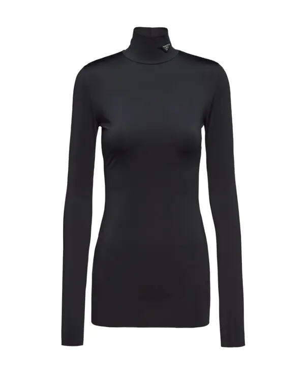 Prada Jersey Turtleneck Top