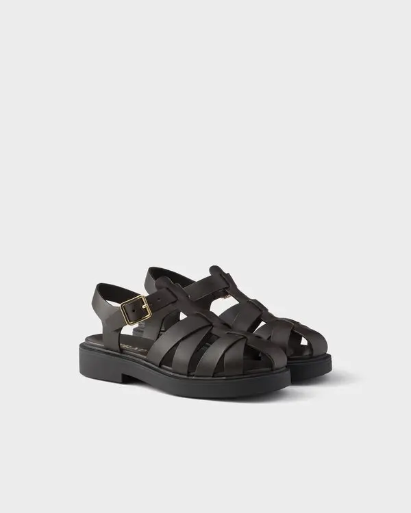 Prada Leather Fisherman's Sandals