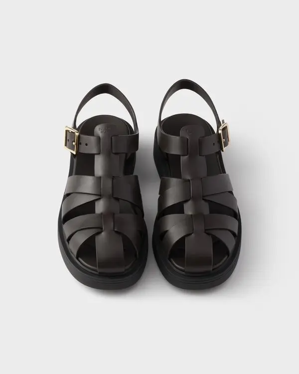 Prada Leather Fisherman's Sandals