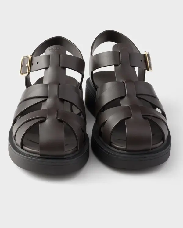 Prada Leather Fisherman's Sandals