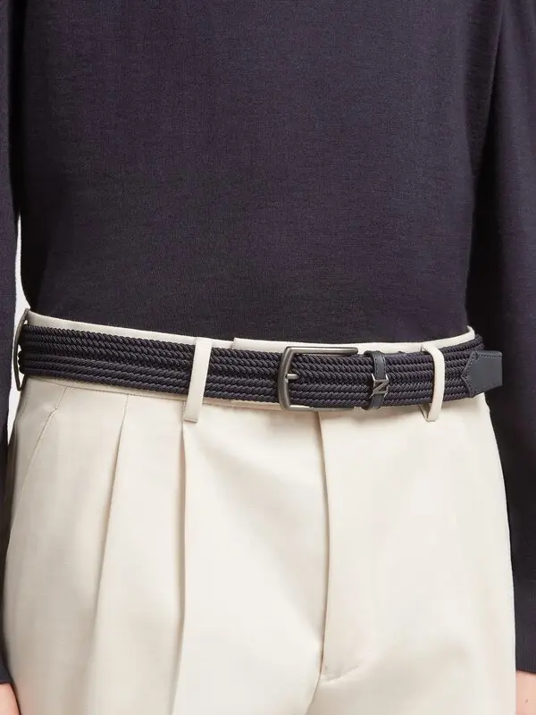 Zegna Braided Buckle Belt