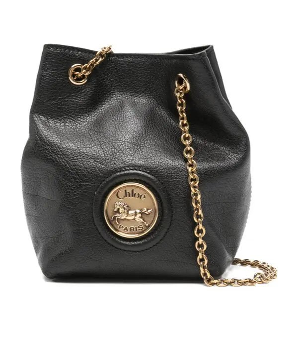 Chloé Horse Medal Bucket Bag - Black