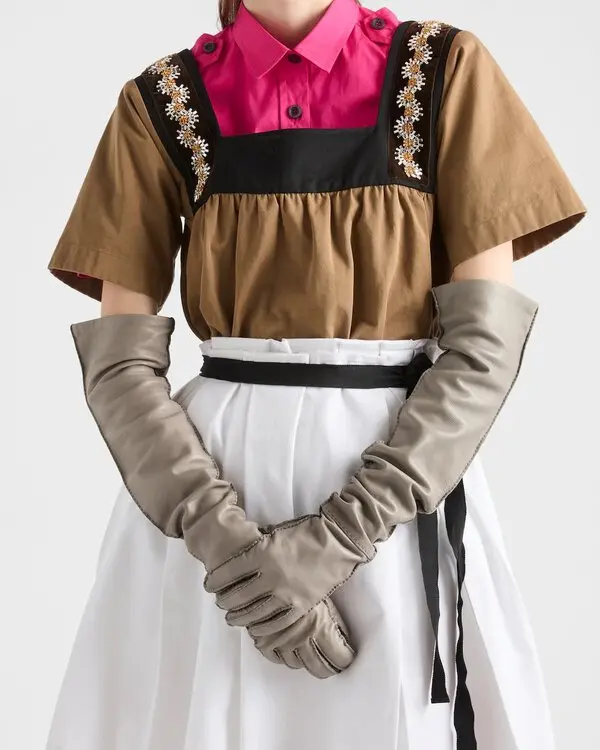 Prada Leather Long Gloves