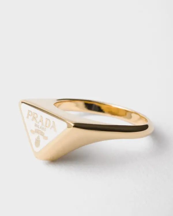 Prada Enameled Metal Ring