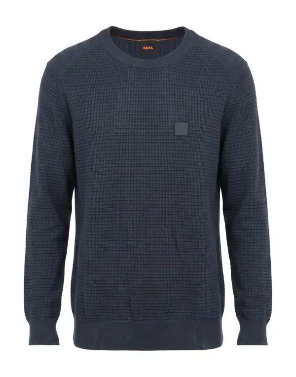 BOSS Sweater Size Cotton, Elastane - Blue