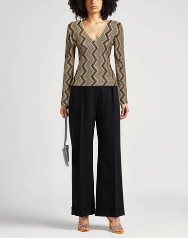 Missoni Viscose & Metallic Fiber Geometric-print V-neck Long Sleeve Sweater - Gold