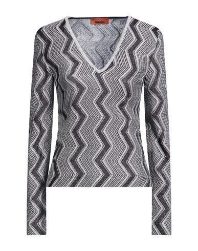 Missoni Viscose & Metallic Fiber Geometric-print V-neck Long Sleeve Sweater - Silver