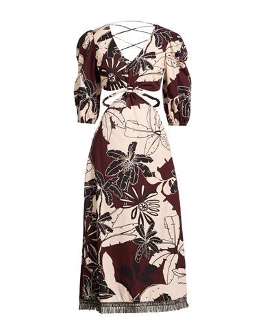 TWINSET U & B Midi Dress Cream Size Cotton, Polyester - White