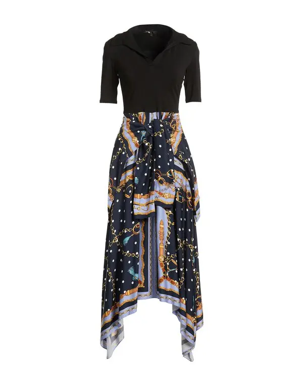 Maje Midi Dress Midnight Size Viscose, Polyester, Elastane