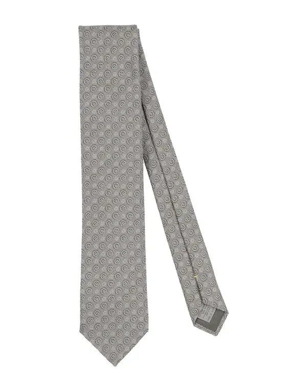 Canali Ties & Bow Ties Taupe Wool, Silk - Grey