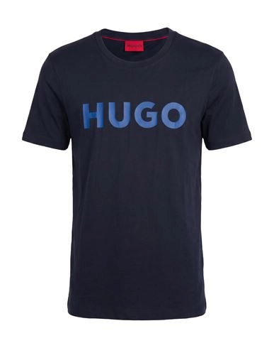 Hugo T-shirt Midnight Size Cotton, Elastane - Blue