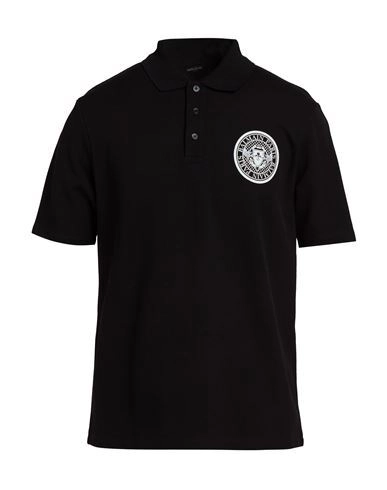 Balmain Polo Shirt Size Cotton, Elastane - Black