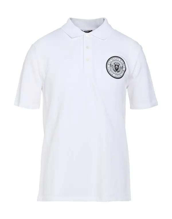 Balmain Polo Shirt Size Cotton, Elastane - White