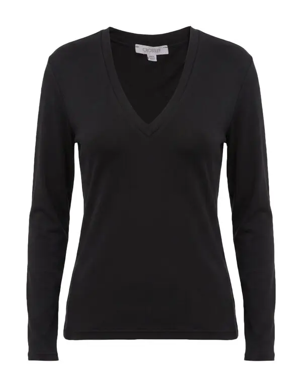 Crossley Cotton Jersey Long Sleeve V-neck T-shirt
