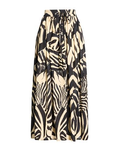 CONNOR & BLAKE Zebra Print Cotton Maxi Skirt - Black