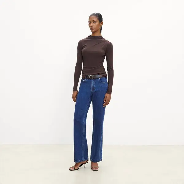 Theory Square Buckle Belt In Leather