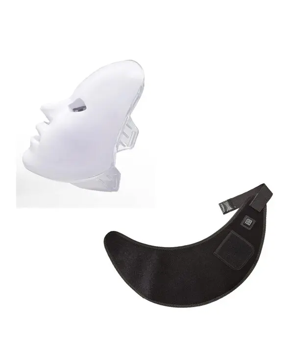 PURSONIC Ultimate Recovery And Radiance: Red Light Therapy Neck Wrap And 7-in-1 Led Face Mask - White