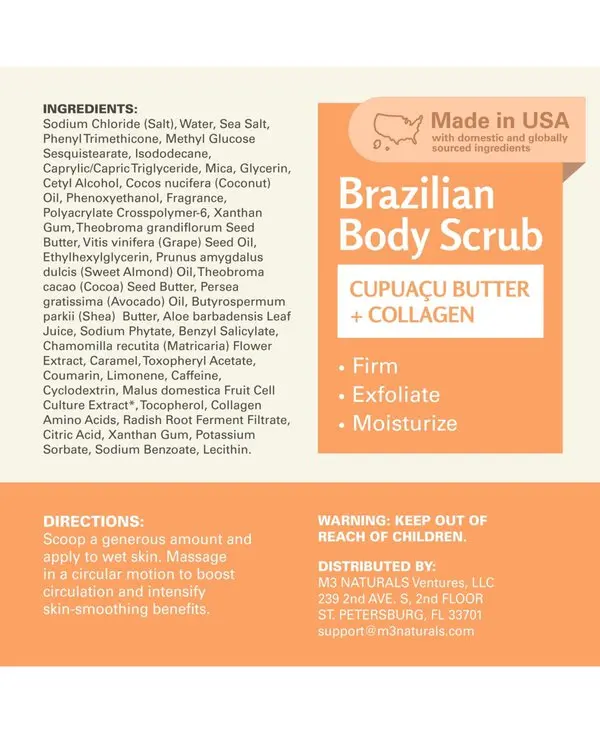 M3 Naturals Brazilian Body Scrub