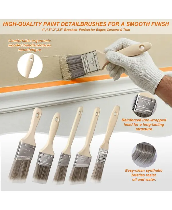 XDOVET Paint Roller Kit With Extension Pole Brush Set