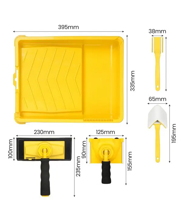 XDOVET Paint Edger Tool Kit Pad Set Corner Wall Ceiling Trimmer Handle Refill Pads