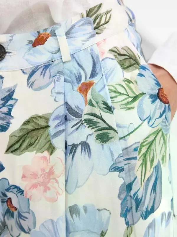 OUI Floral Print Pleated Palazzo Pants