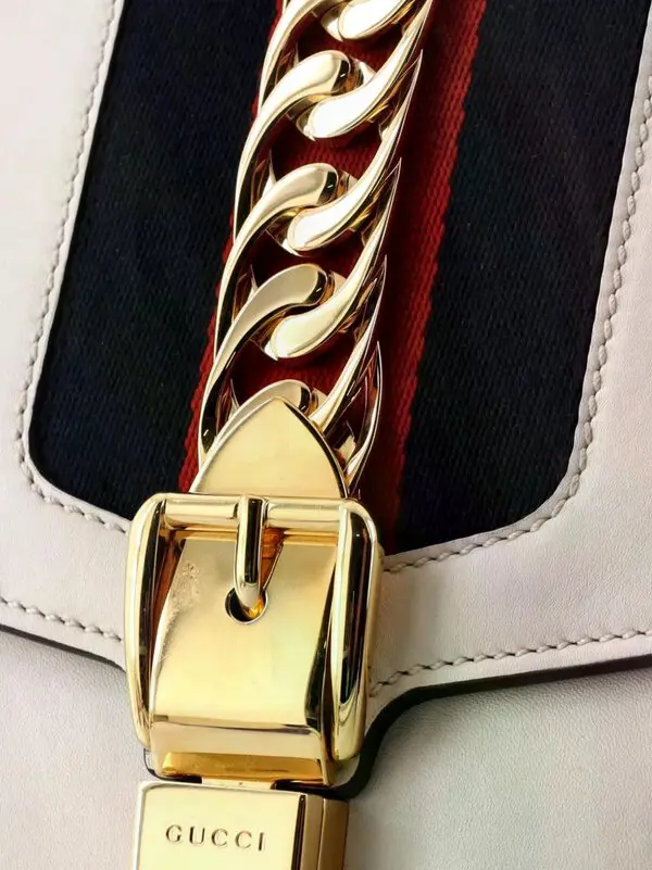 Gucci Sylvie Leather Maxi Clutch Bag