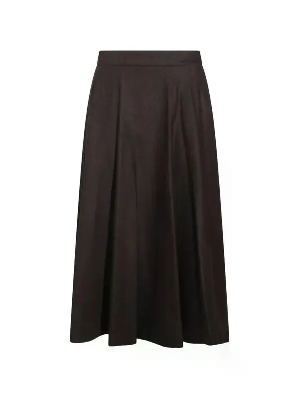 Max Mara Pleated A-line Midi Skirt - Brown