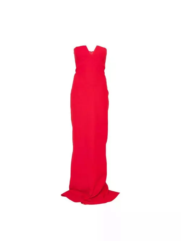 THE NEW ARRIVALS ILKYAZ OZEL Ecliptica Strapless V-neck Maxi Dress - Red