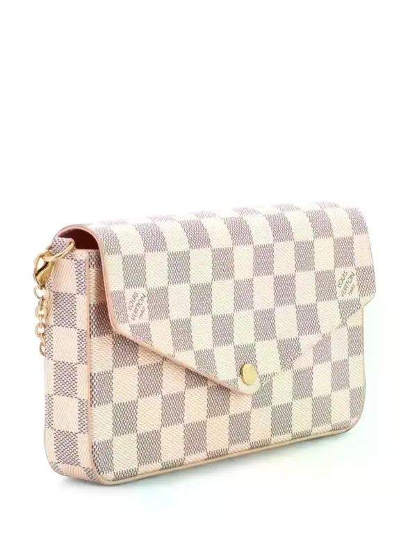 LOUIS VUITTON Felicie Pochette Damier Crossbody Bag - White