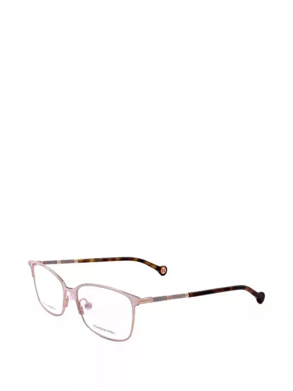 Carolina Herrera Glitter-effect Geometric-frame Glasses - Pink