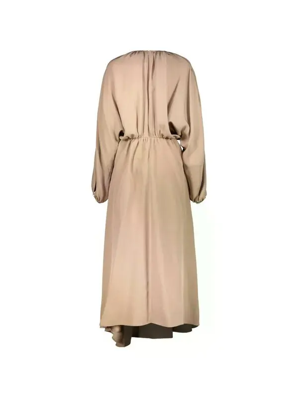 Rochas Asymmetrical Gathered-cuff Midi Dress