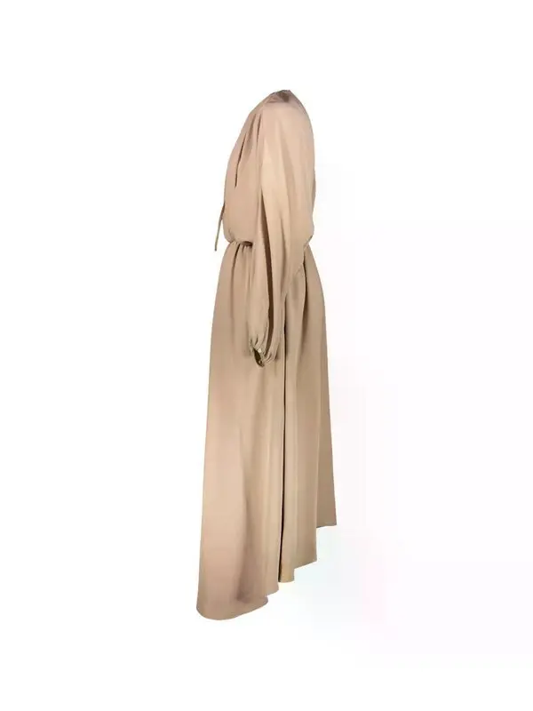 Rochas Asymmetrical Gathered-cuff Midi Dress