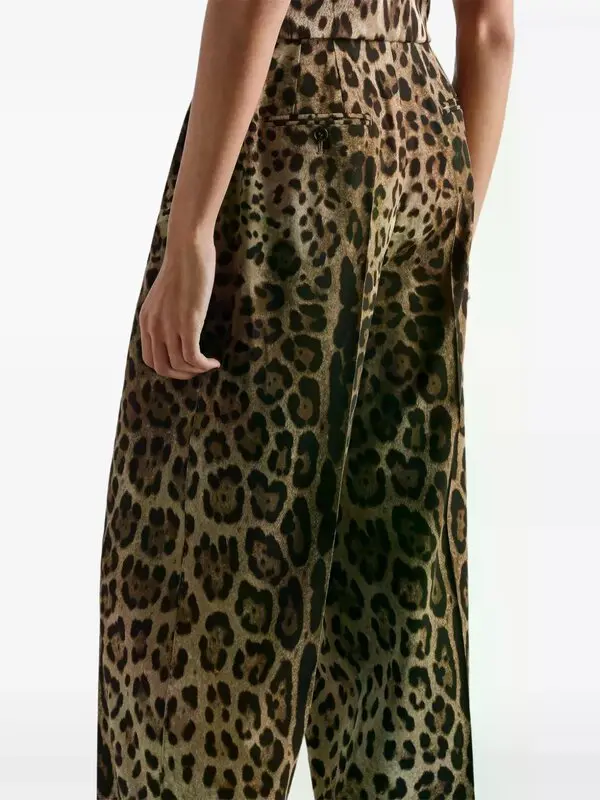 Dolce & Gabbana Leo-print Wool Trousers