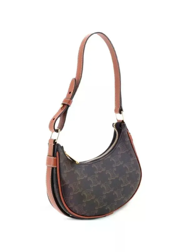Celine Ava Bag Triomphe Coated Canvas Mini Shoulder Bag - Brown