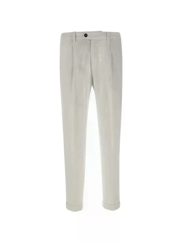 DEVORE INCIPIT Ribbed Pleated Trousers - Neutrals
