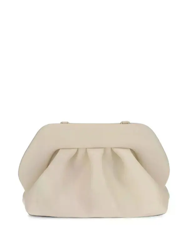 THEMOIRE Medium Bios Ruched Clutch Bag - Neutrals