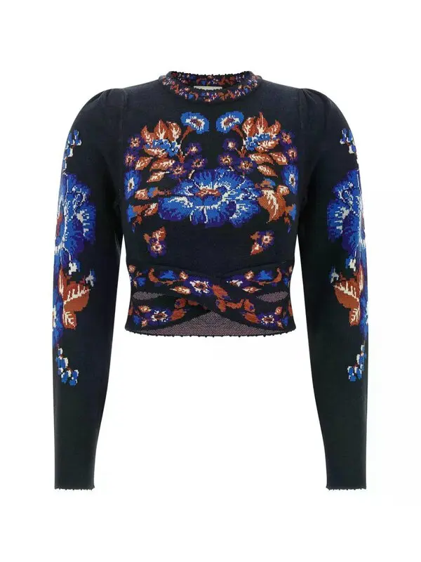 Farm Rio Bow Garden Floral-inlay Top - Multicolour