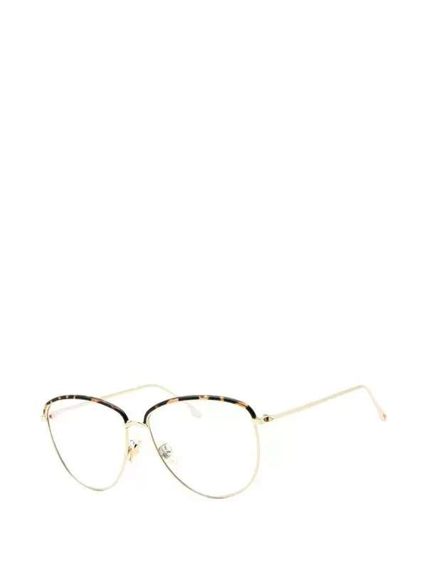 Victoria Beckham Tortoiseshell-effect Oval Frame Eyeglasses - Gold