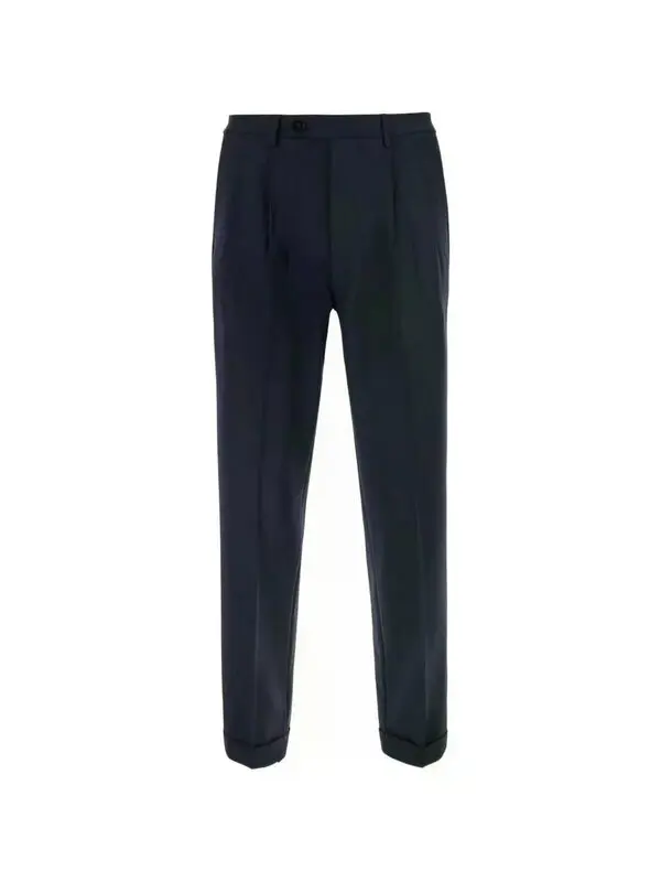 MICHAEL COAL Pleated Turn-up Trousers