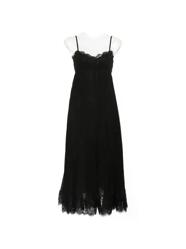 Zimmermann Lace-trim Pleated Dress - Black