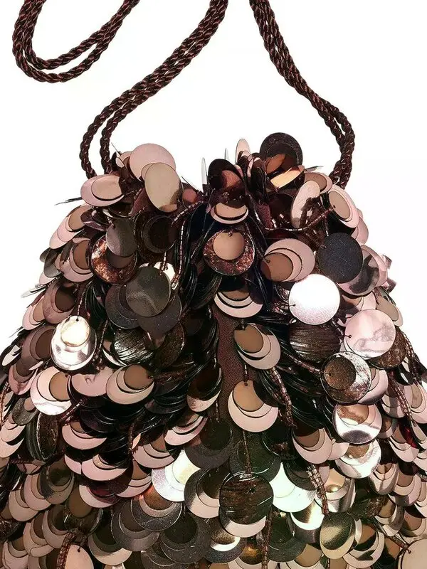 LIZZIE FORTUNATO Gala Sequin-embellished Shoulder Bag - Brown