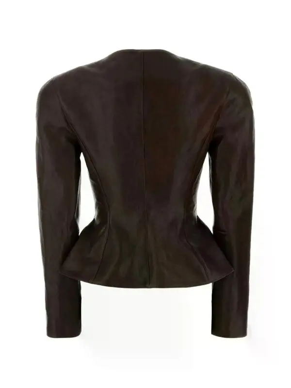Magda Butrym Peplum-hem Leather Jacket