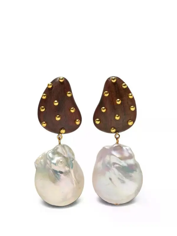 LIZZIE FORTUNATO Orbit Pearl Earrings - Gold