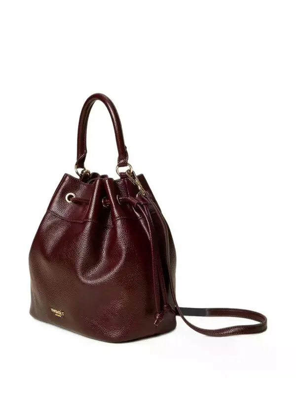 TWINSET Pebbled Drawstring Bucket Bag
