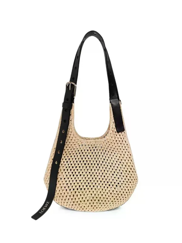 Loewe Small Punch Hole Woven Shoulder Bag - Neutrals