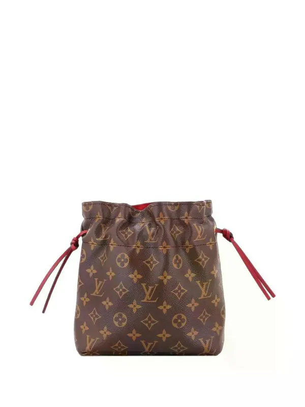 LOUIS VUITTON Noe Pouch Monogram Canvas Clutch Bag - Brown